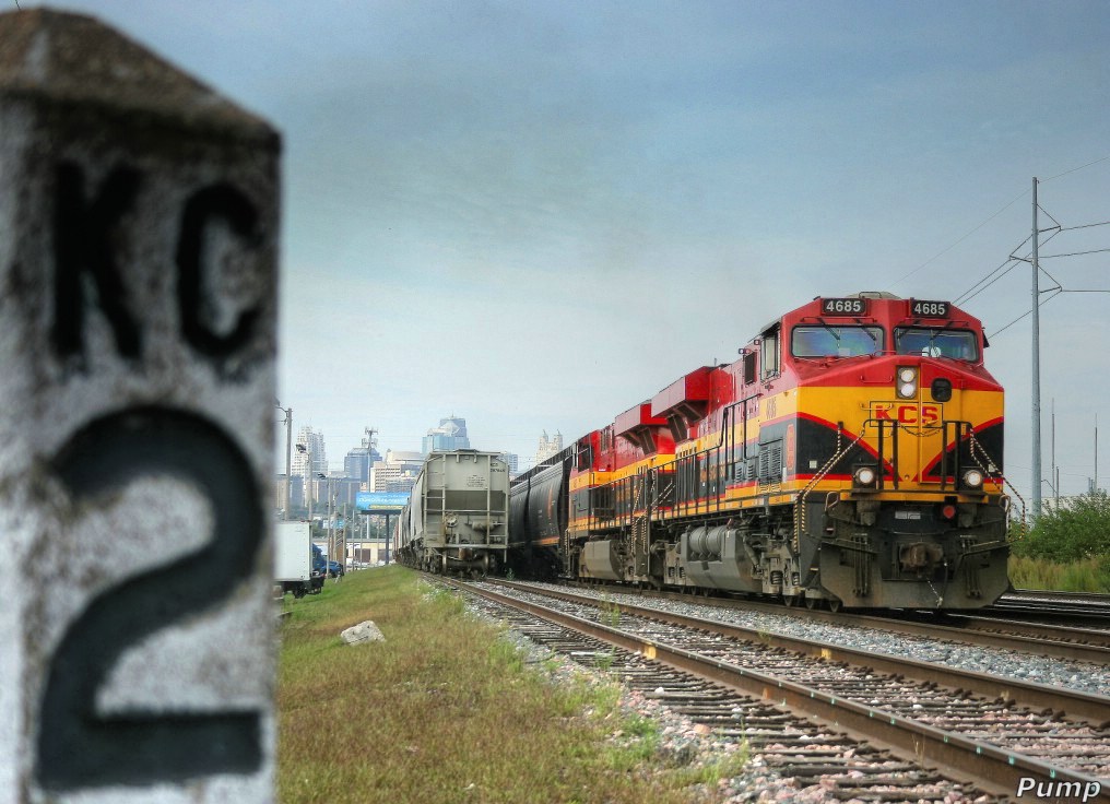 Southbound KCS Loaded Grain Train